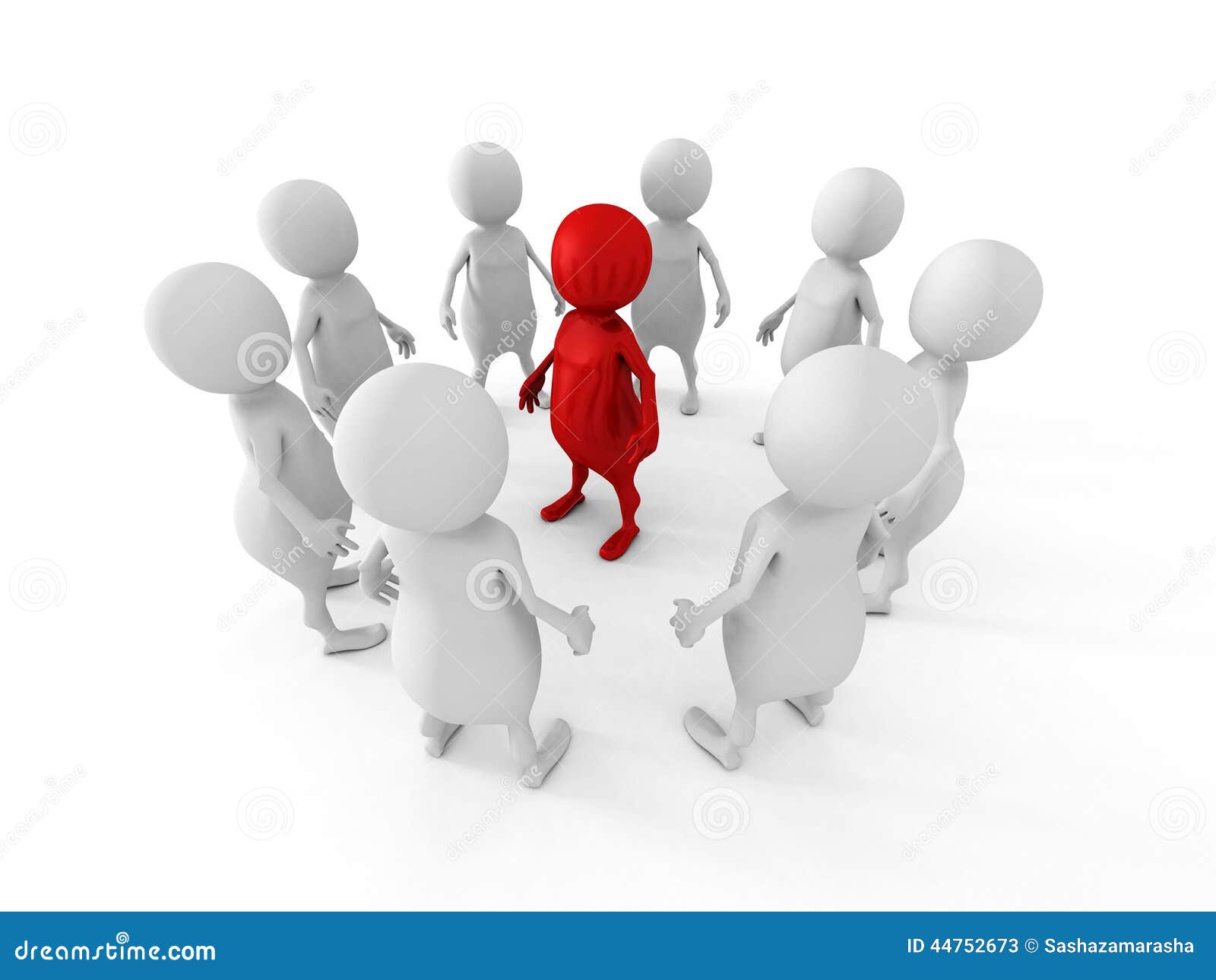 White Team Group Stand Around Red Leader Boss Stock Image - Image of ...