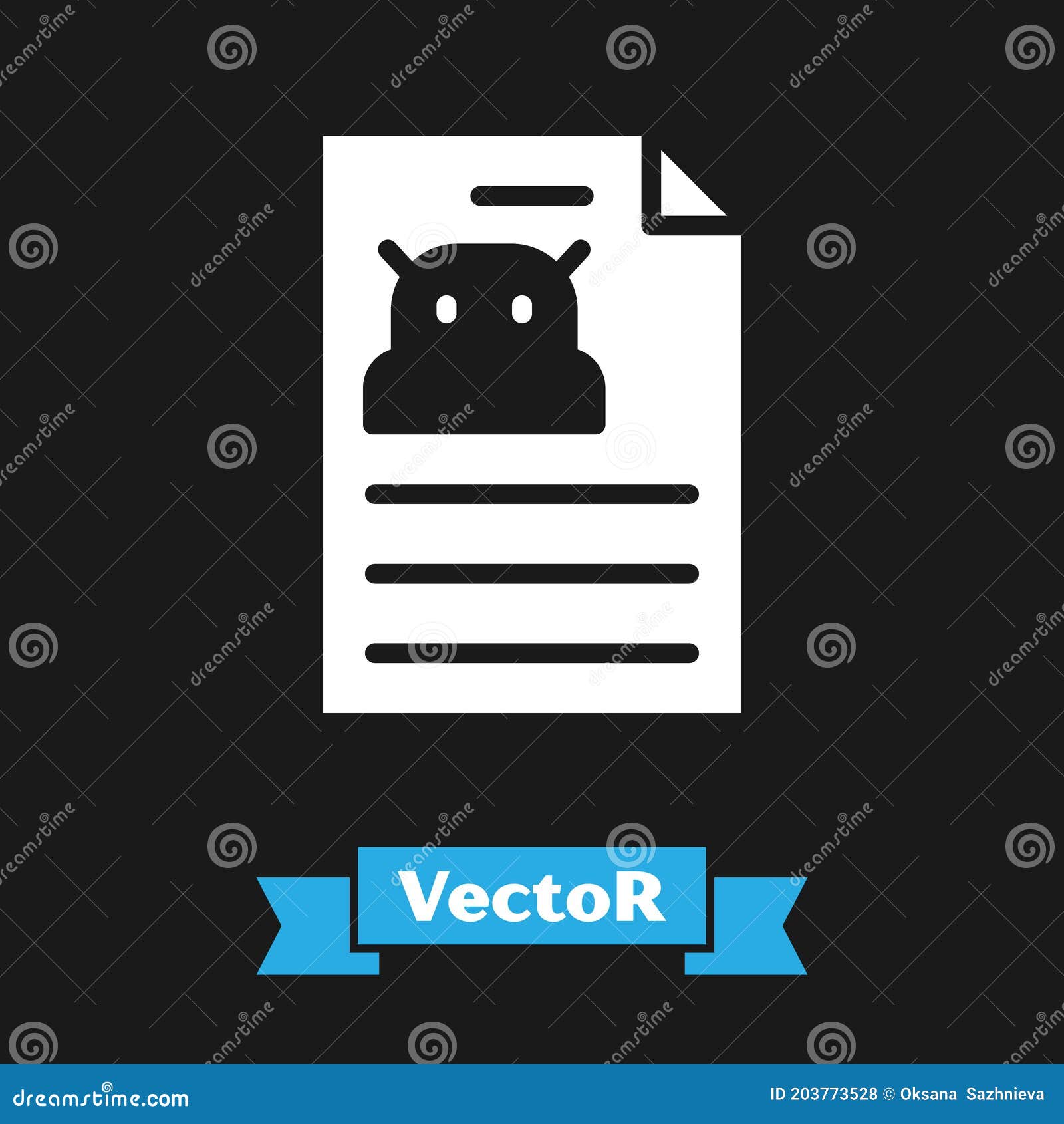 White Technical Specification Icon Isolated on Black Background ...