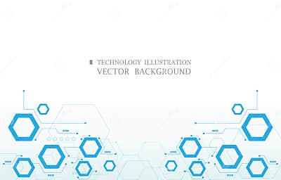White Technology Background.Geometric Vector Hexagon Technology Shape ...