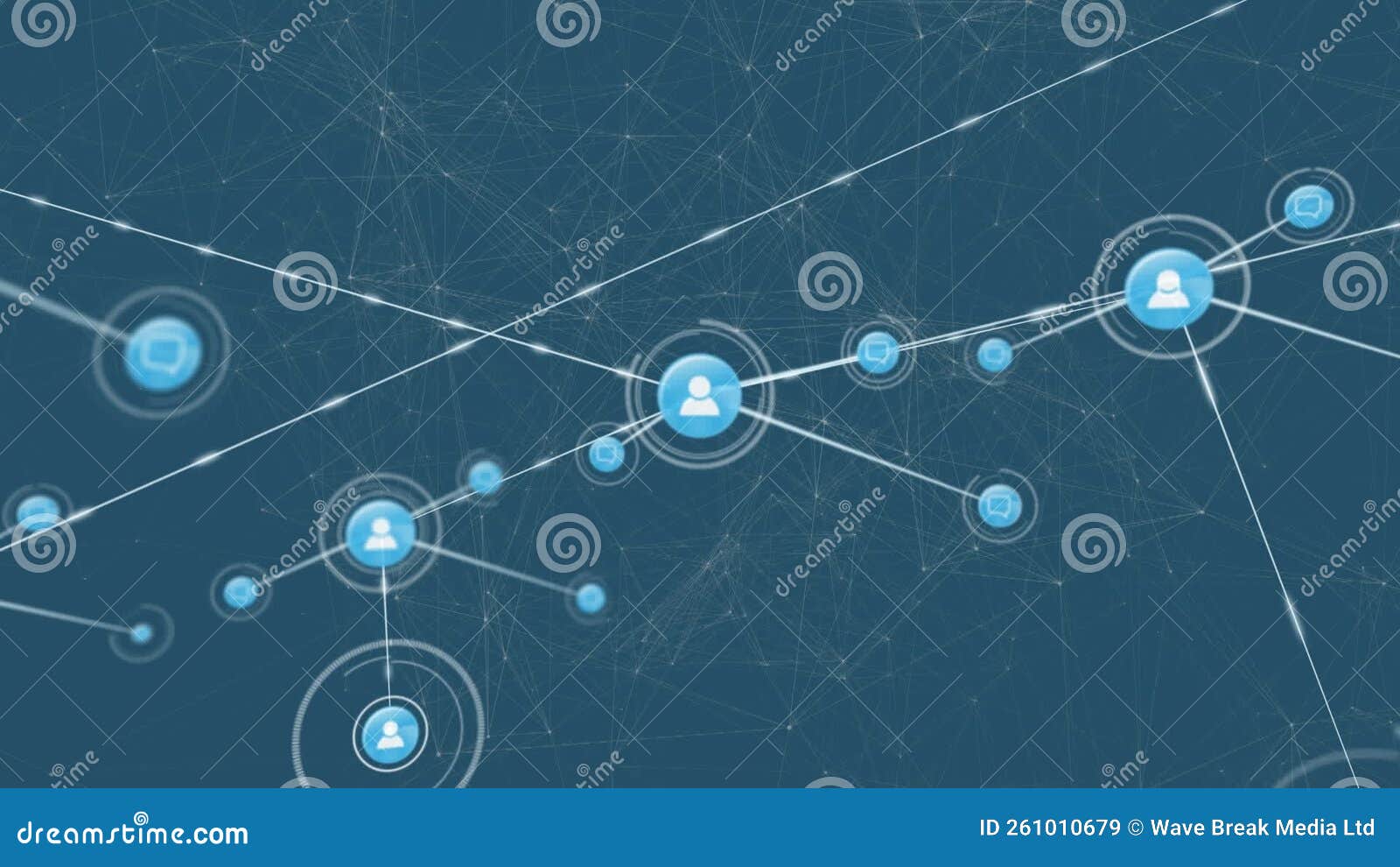 The White Technology Lines Connectivity Animation on Blue Background ...