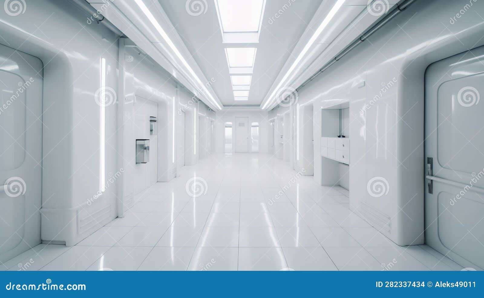 White Technology Room.Background Interior.generative Ai Stock ...