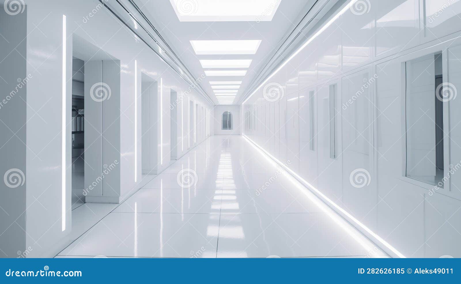 White Technology Room.Background Interior.generative Ai Stock ...