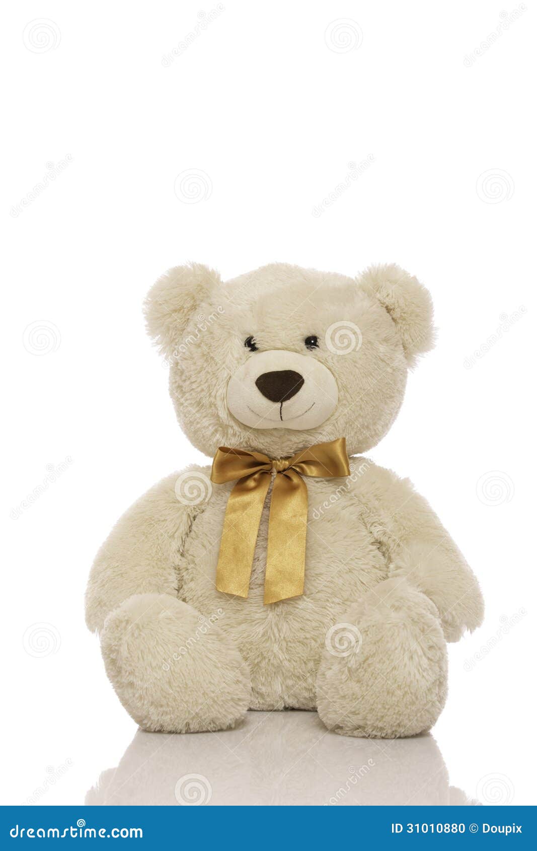 White teddy bear stock photo. Image of sitting, single - 31010880