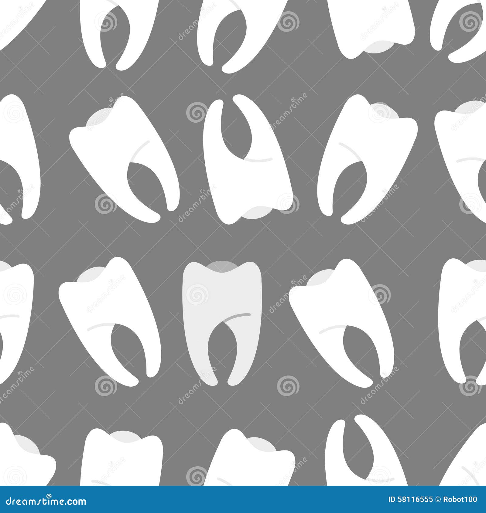 White Teeth on a Grey Background Seamless Pattern Stock Vector ...