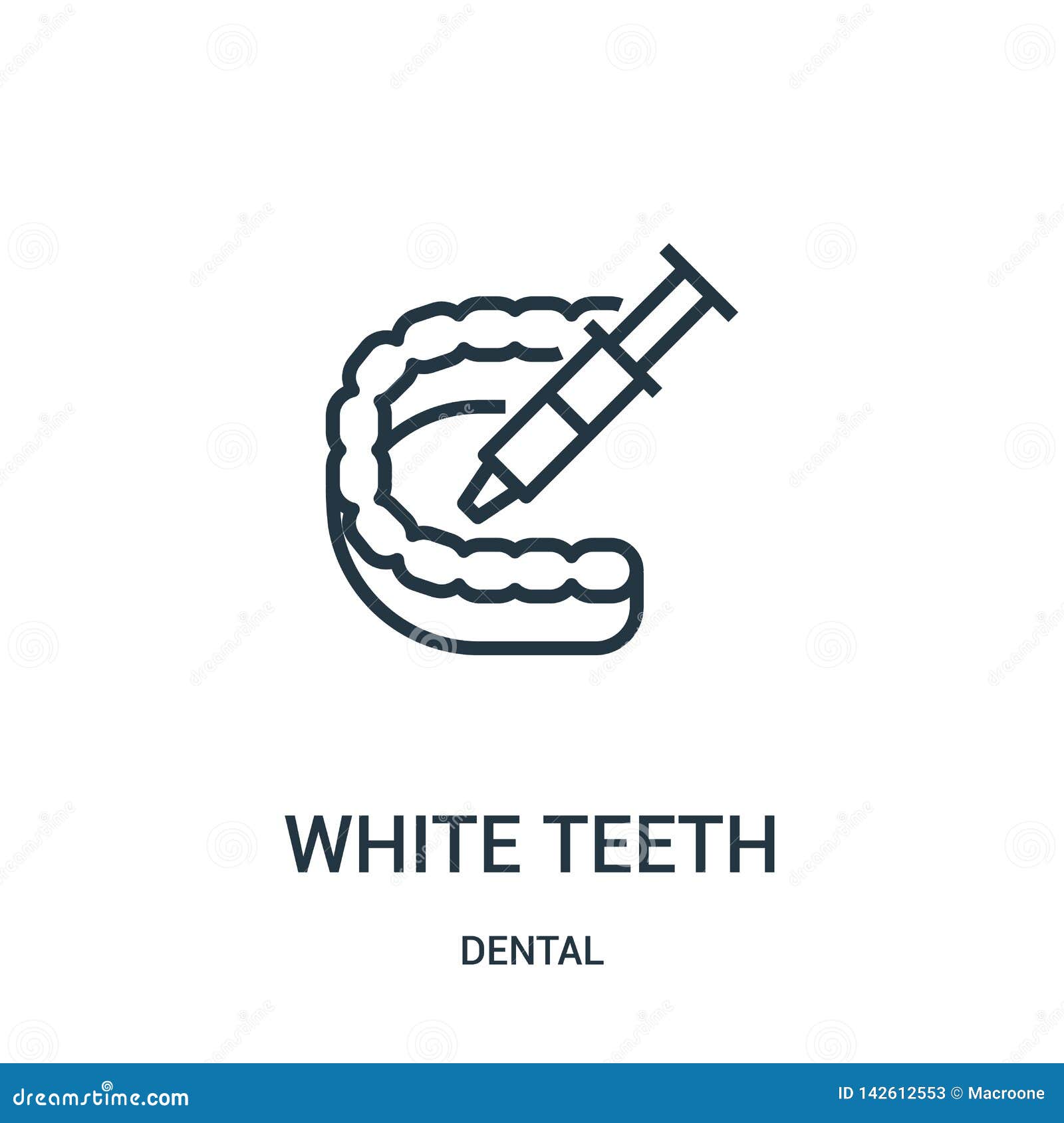 White Teeth Icon Vector from Dental Collection. Thin Line White Teeth ...