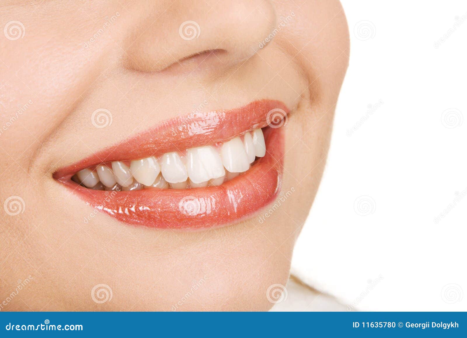 White Teeth and Joyful Smile Stock Photo - Image of lipstick, joyful ...