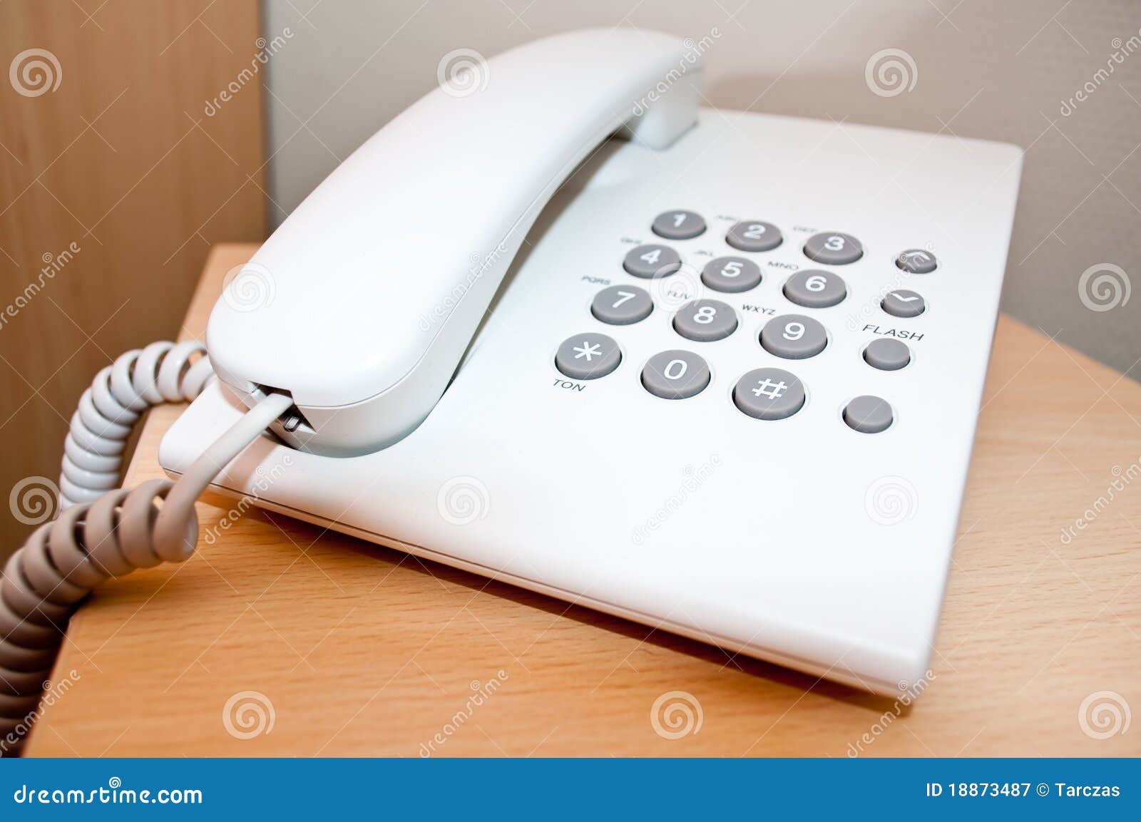 White telephone on desk stock image. Image of line, receiver - 18873487