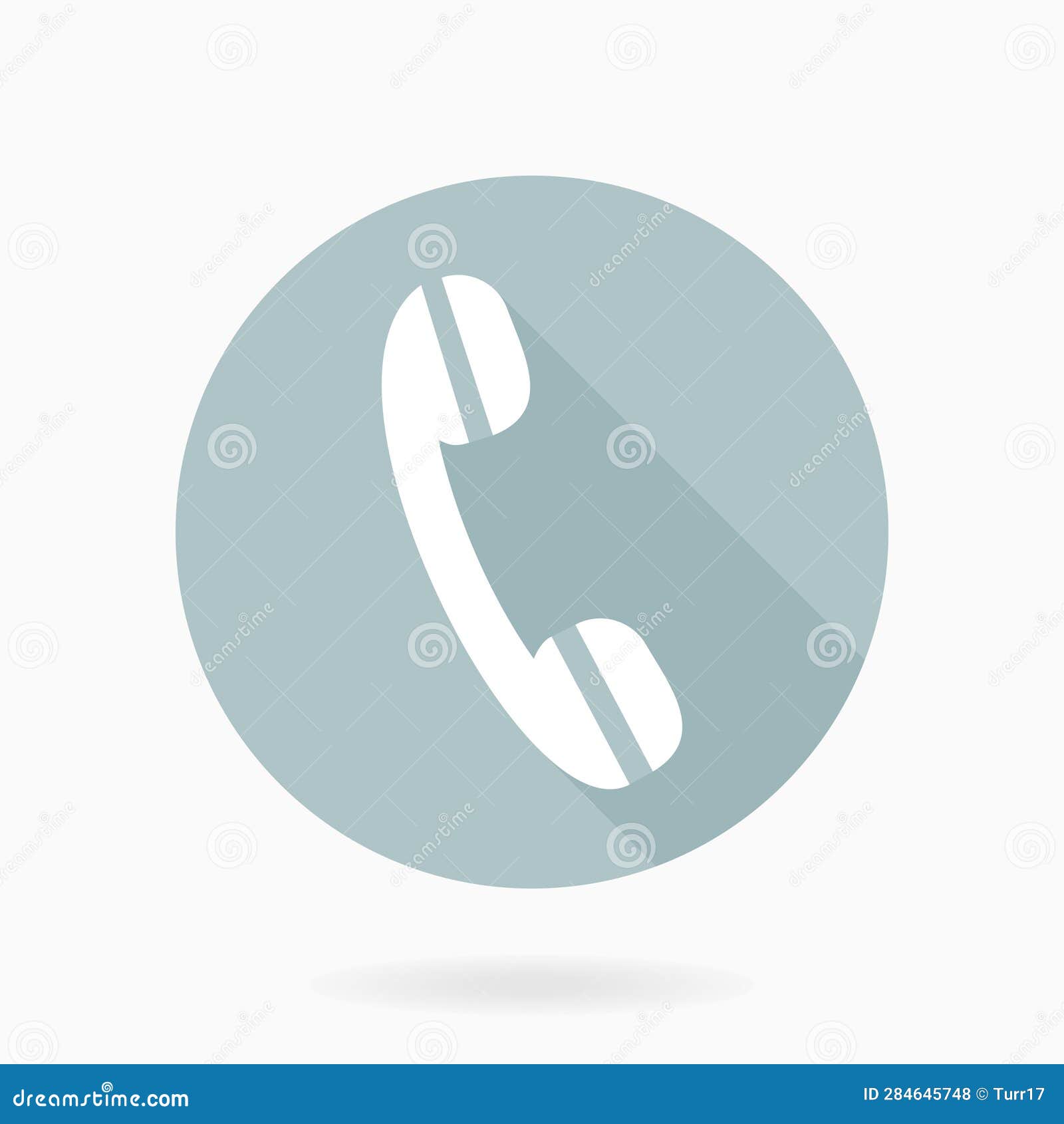 Modern Flat Icon with Telephone in Circle Stock Illustration ...