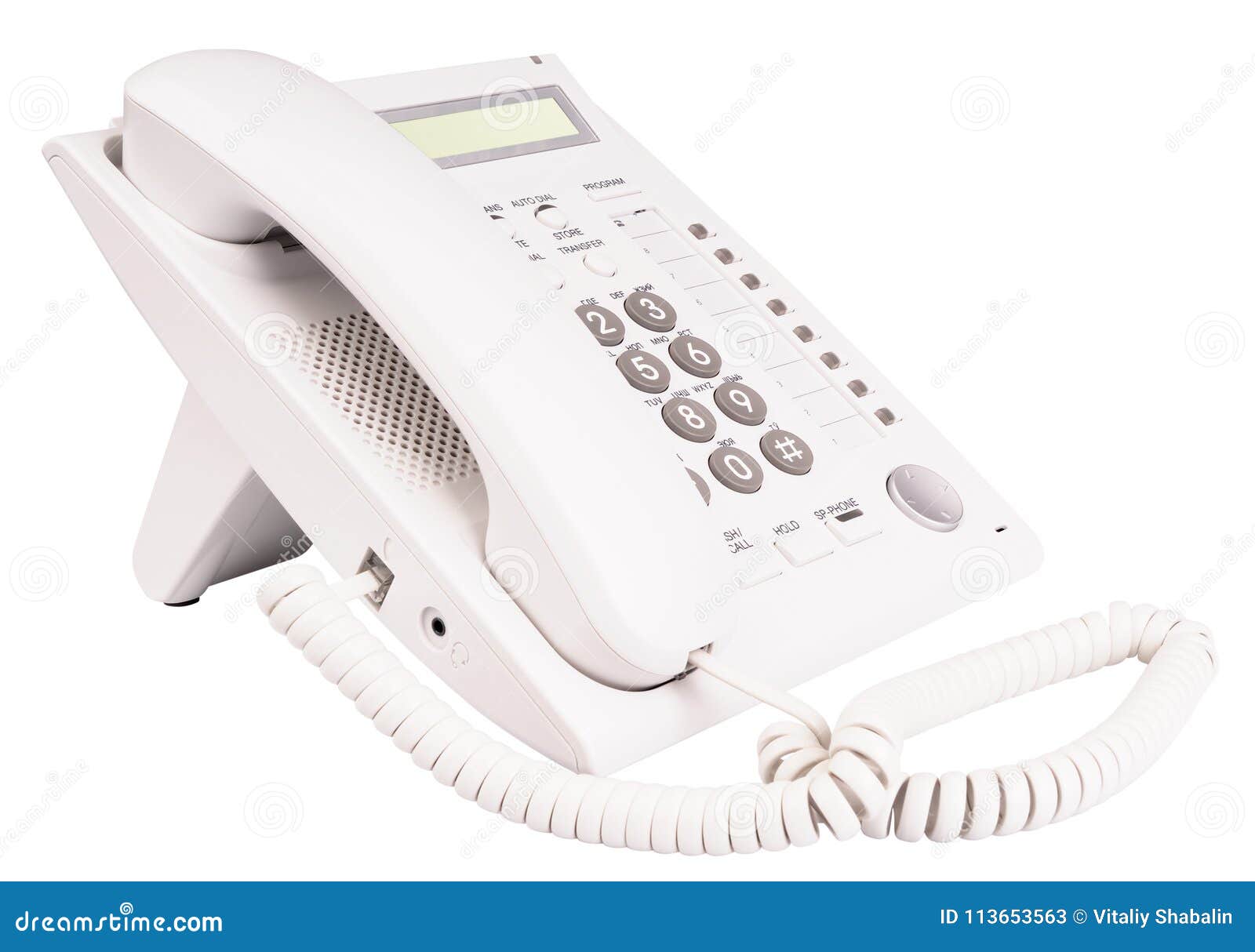 White telephone set stock image. Image of handset, button - 113653563