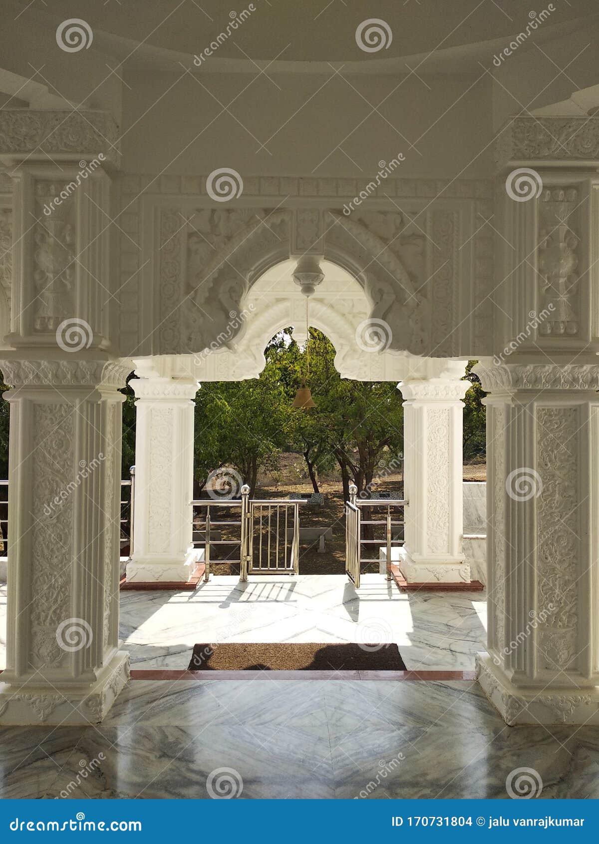 A White Tempal in India , and Showing Best Stone Art Work. Stock Photo ...