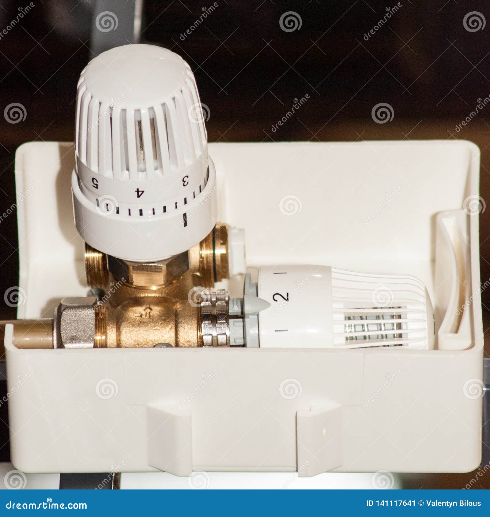 White Temperature Controller of the Heating Battery in the Apartment ...