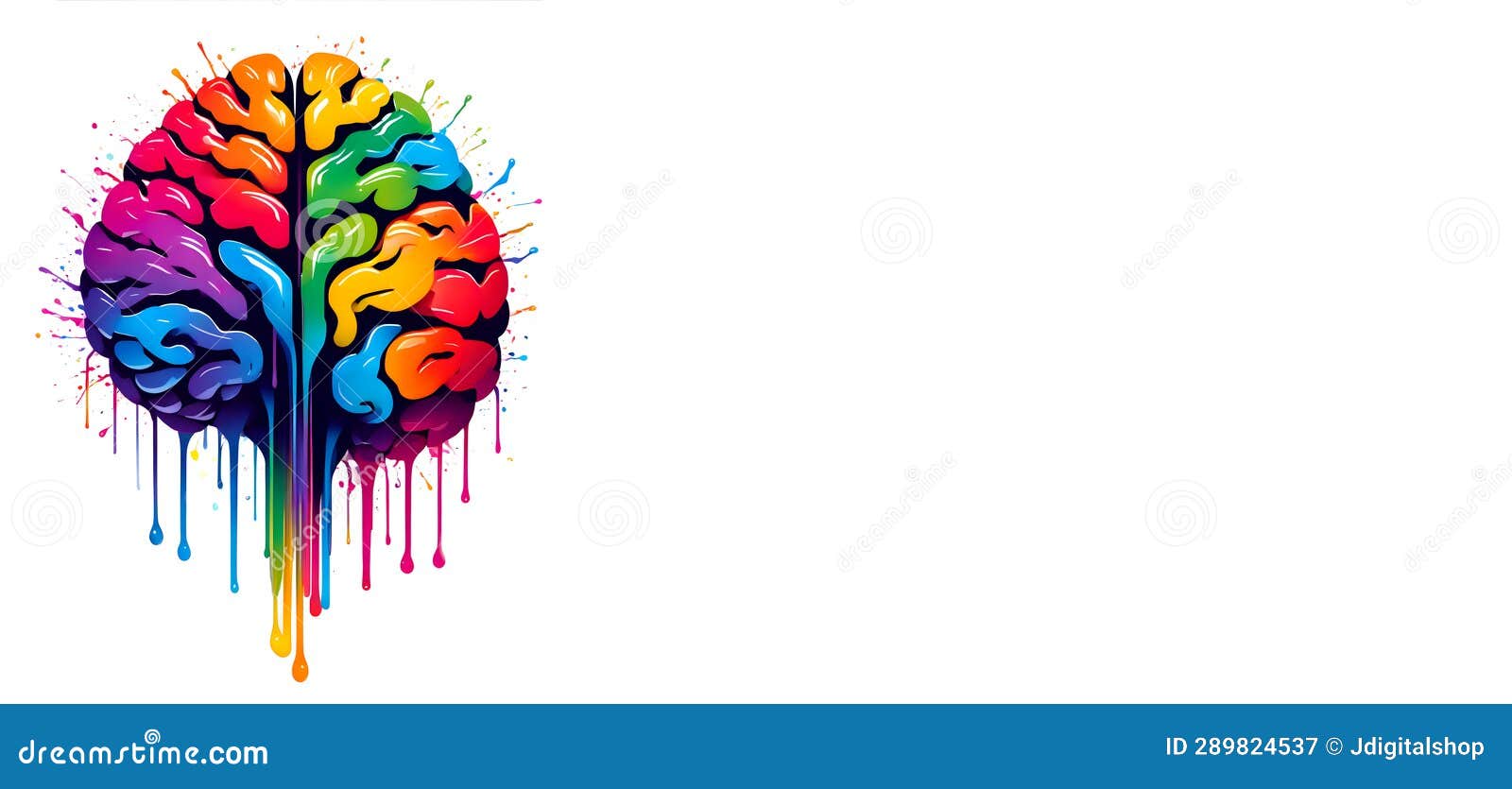 White Template Banner Template with Colourfull Illustration of Creative ...