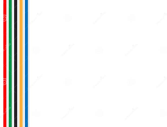 White Template with Colored Stripes. Olympic Colored Background ...