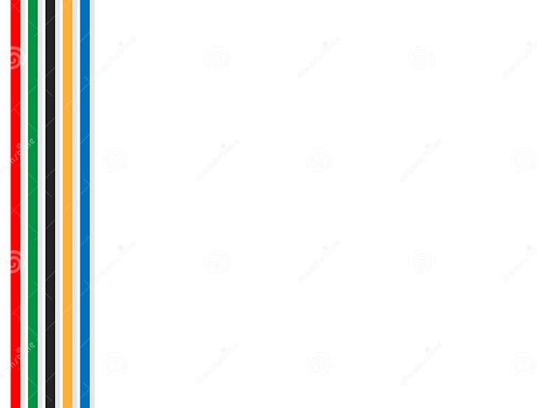 White Template with Colored Stripes. Olympic Colored Background ...