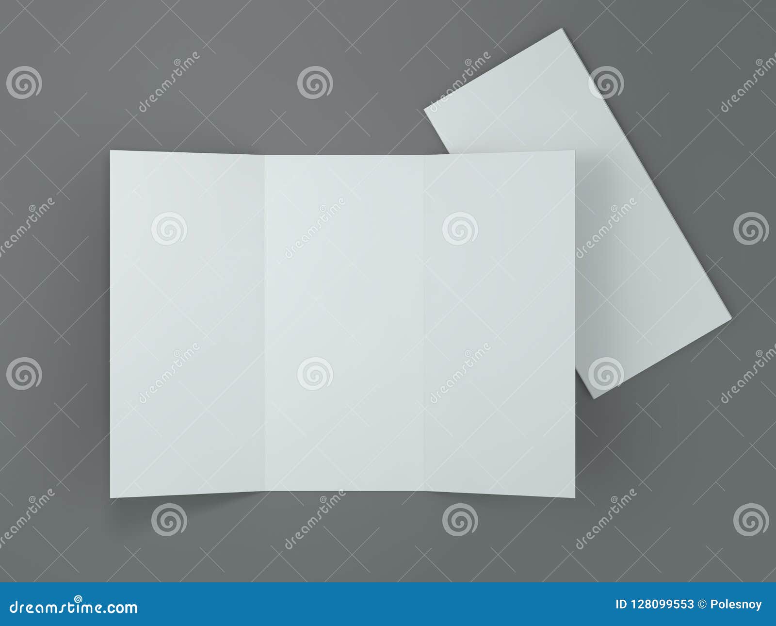 White Template Leaflet on Gray Background. Mockup Stock Illustration ...