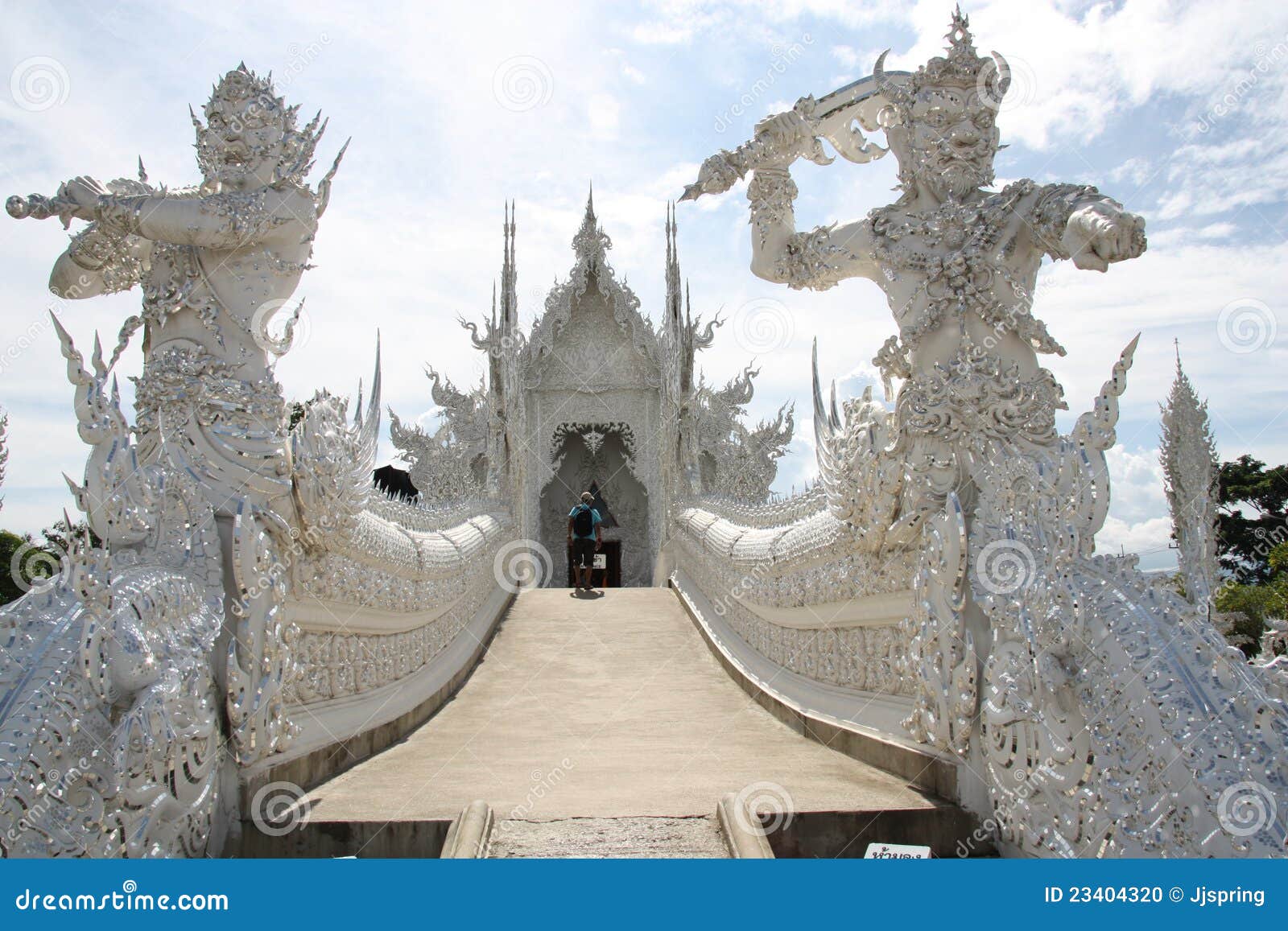 The White Temple in Thailand Stock Photo - Image of buddhist, blue ...