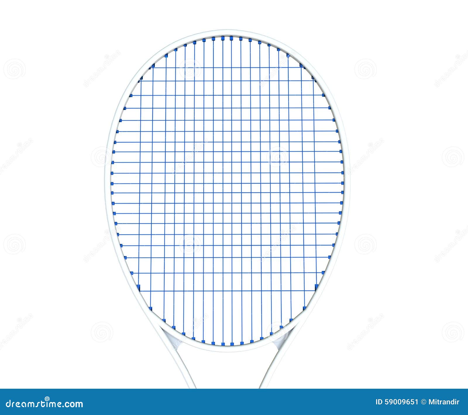 White Tennis Racquet with Blue Strings Stock Illustration ...