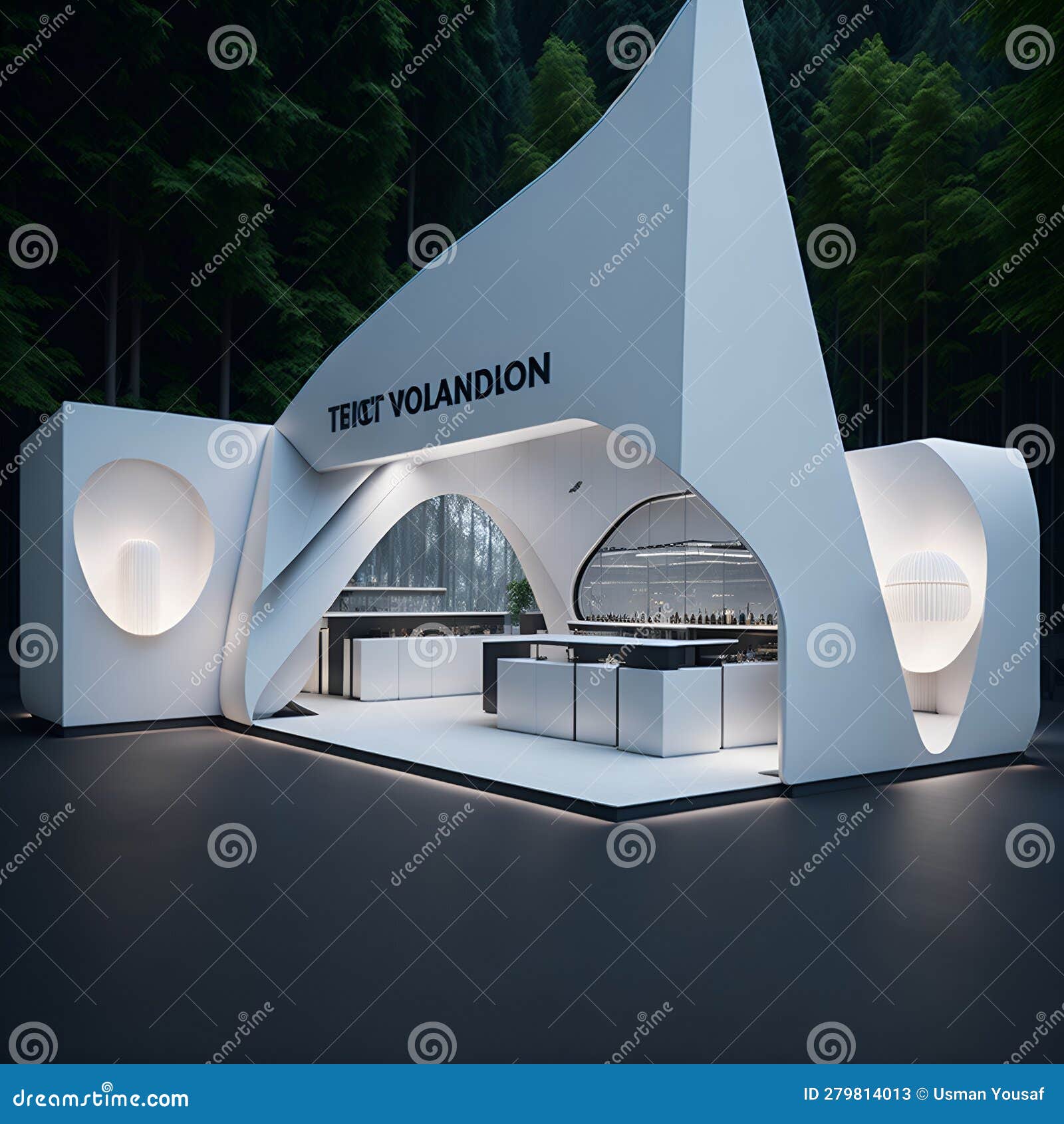 A White Tent with a Bar Inside of it Stock Illustration - Illustration ...