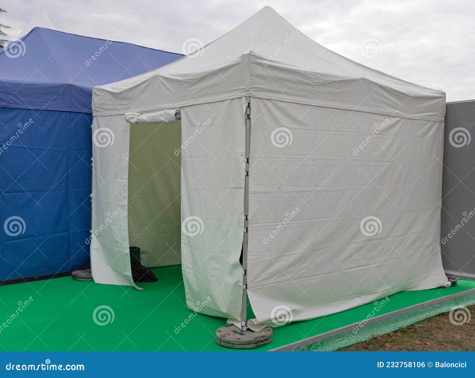 White Tent Canopy stock photo. Image of camp, roll, novi - 232758106