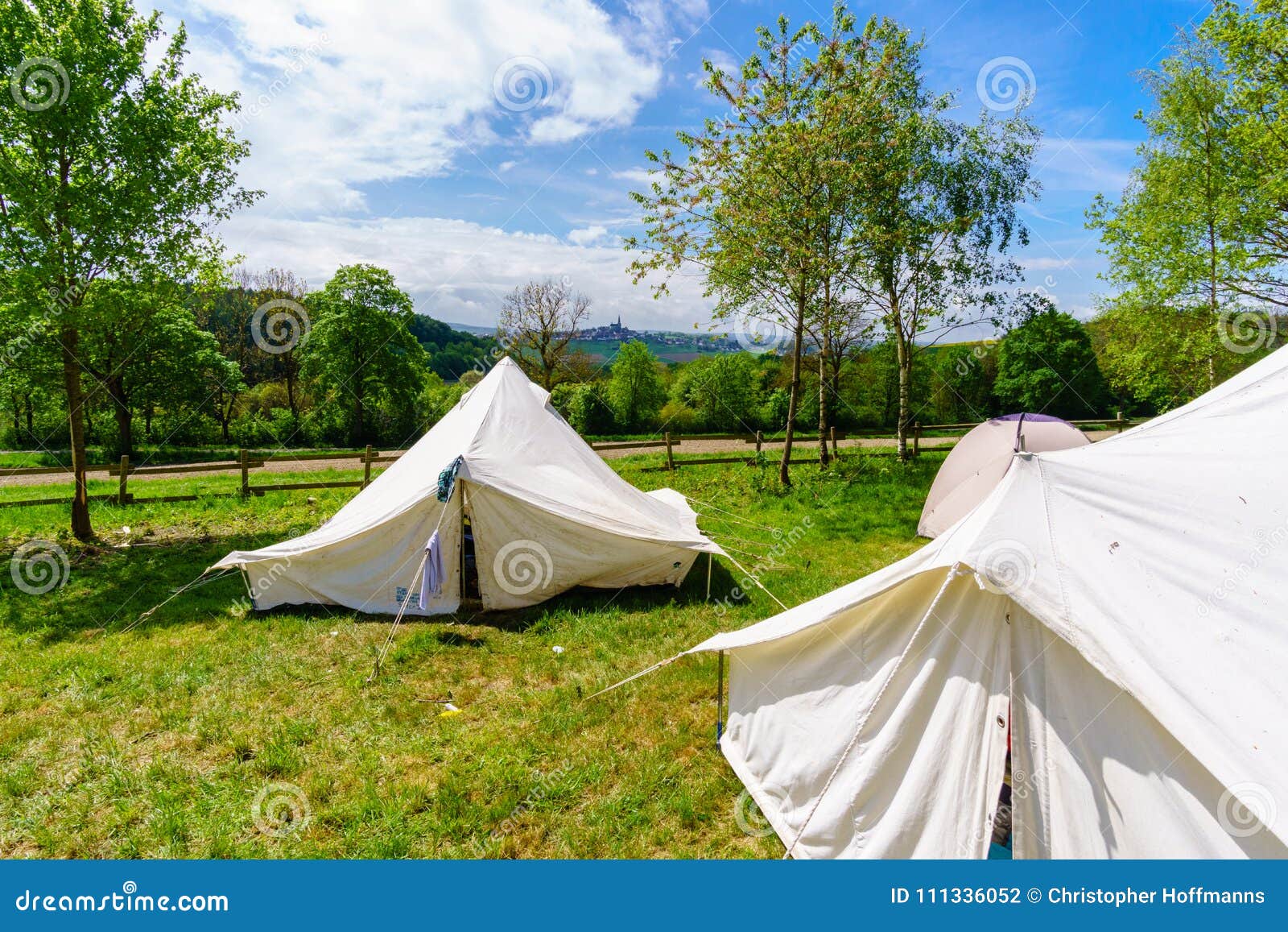 White Tents in a Scout Camp Stock Photo - Image of natural, green ...