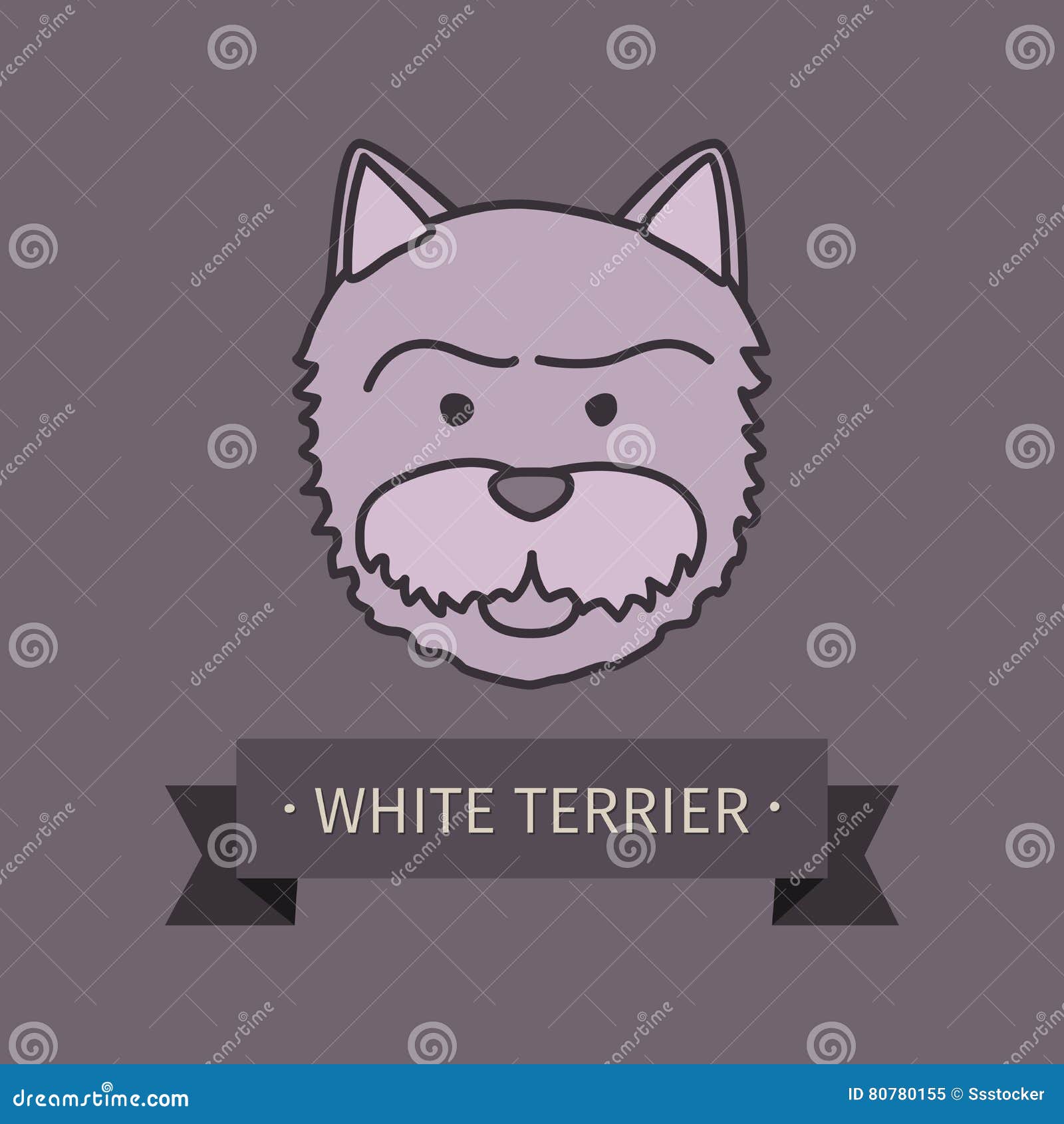 White Terrier Breed Dog Logo Design Stock Vector - Illustration of ...