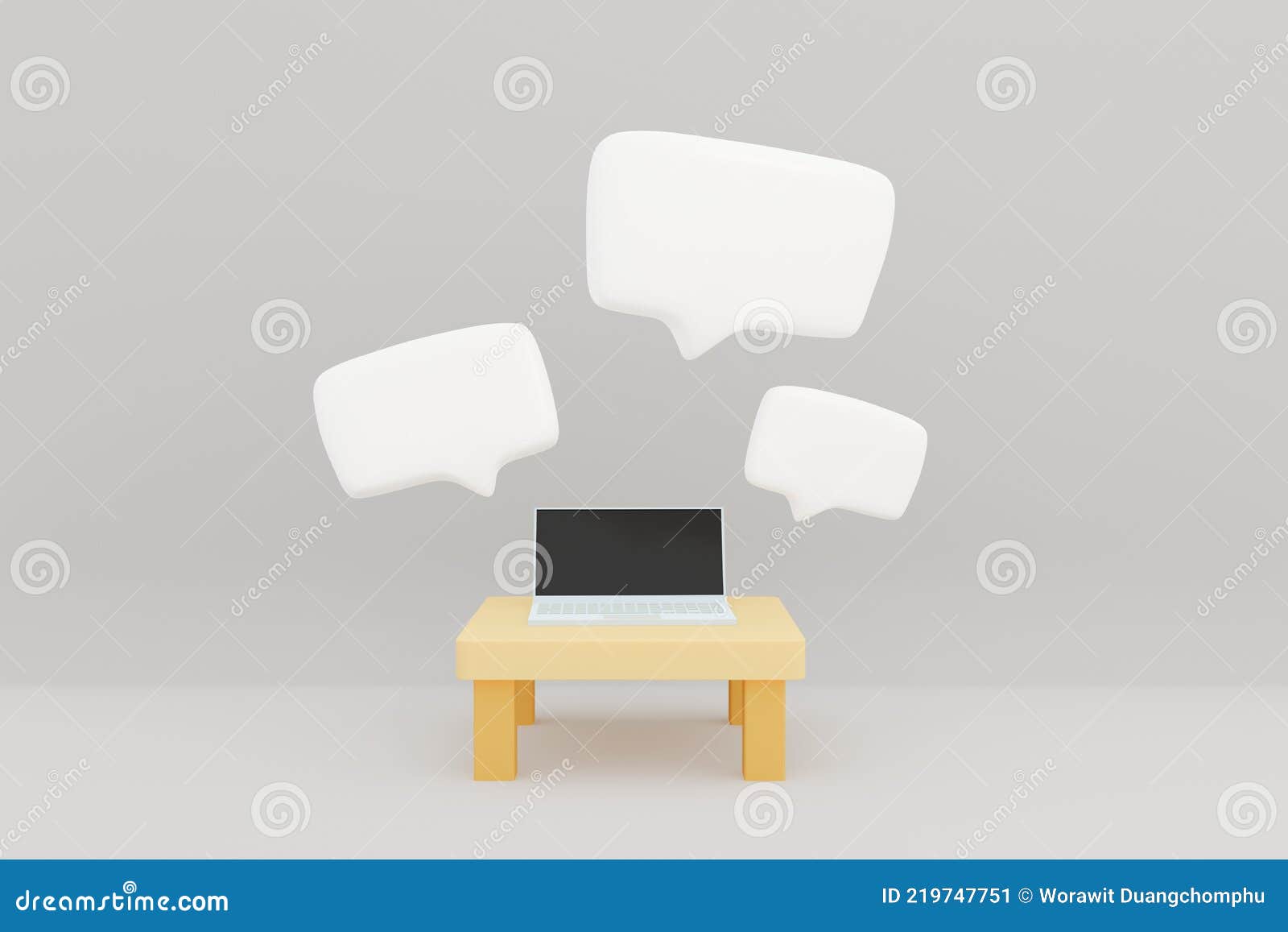 White Text Box Conversation 3d Illustration. Stock Illustration ...