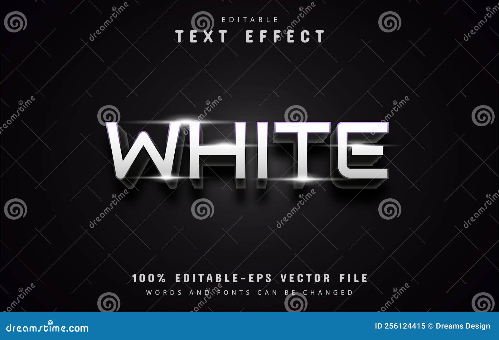 White text effect stock vector. Illustration of font - 256124415