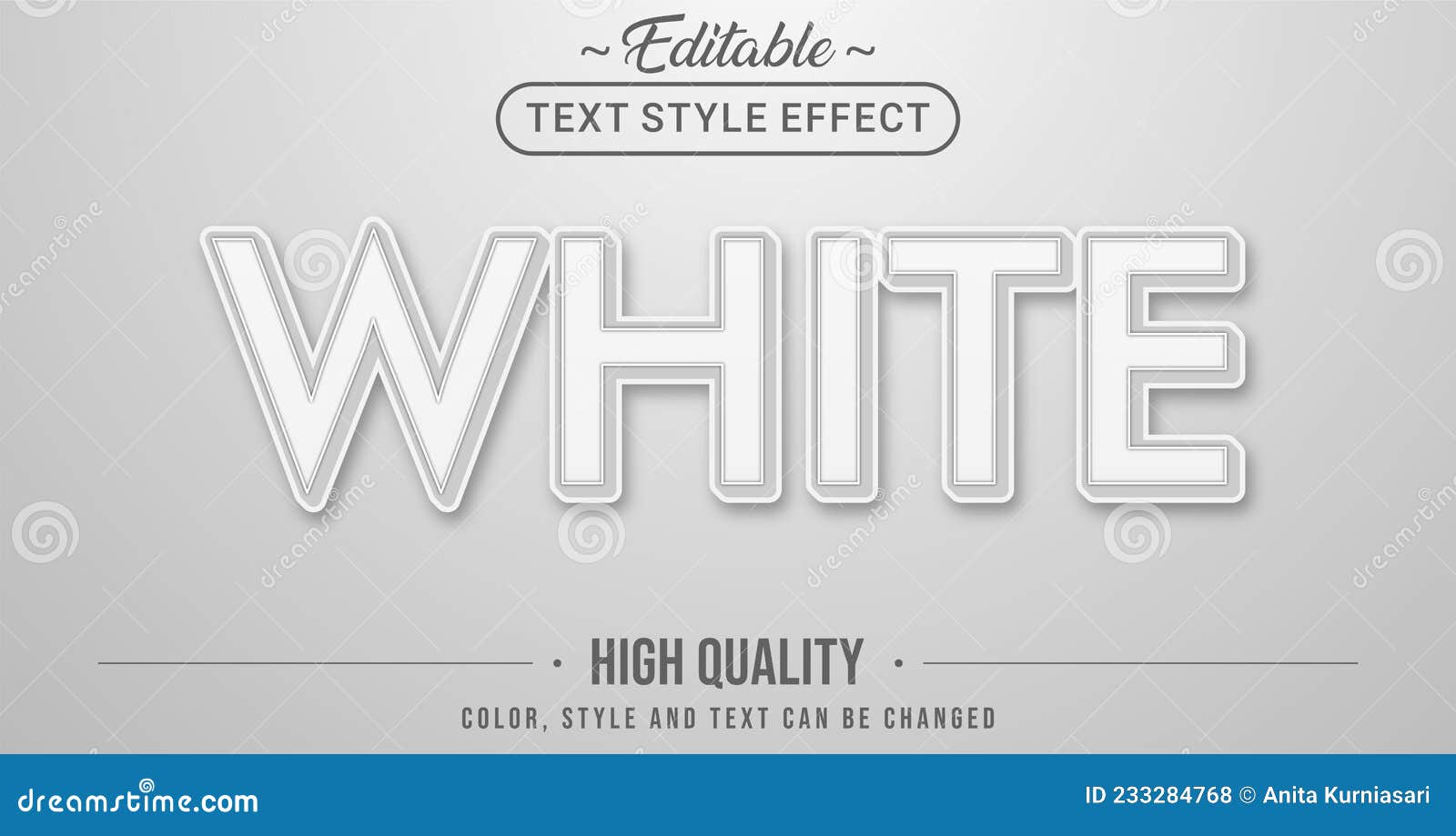 White Text Effect - Editable Text Effect Stock Vector - Illustration of ...