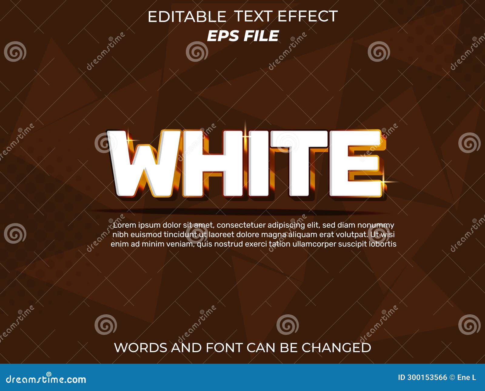 White Text Effect, Font Editable, Typography, 3d Text. Vector Template ...
