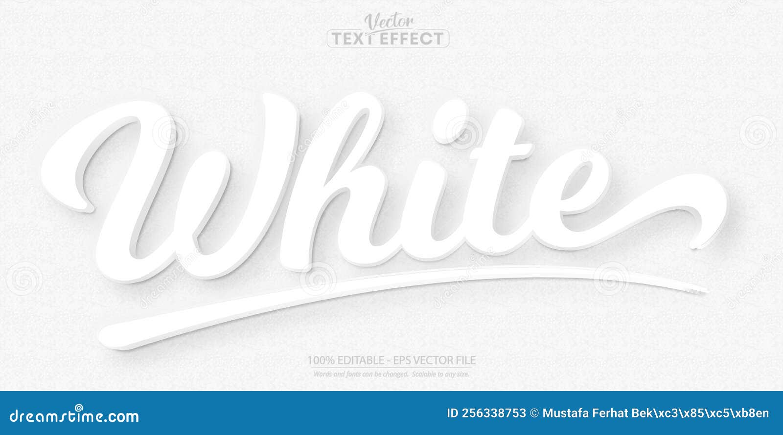 White Text Effect Template, Editable Neumorphism Design Trend Text ...