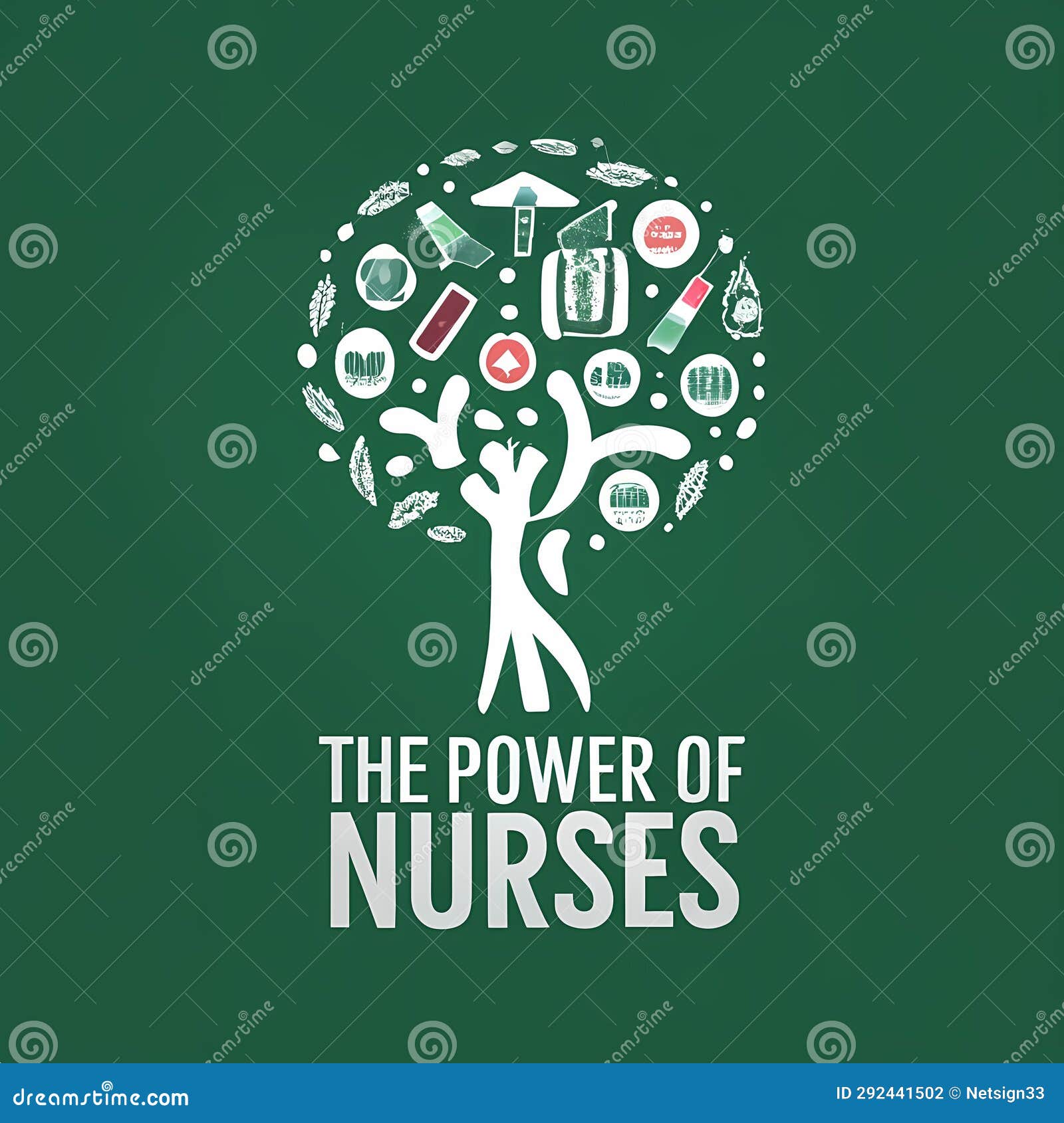 The Power of Nurses - a Logo of a Tree with White Text Stock ...