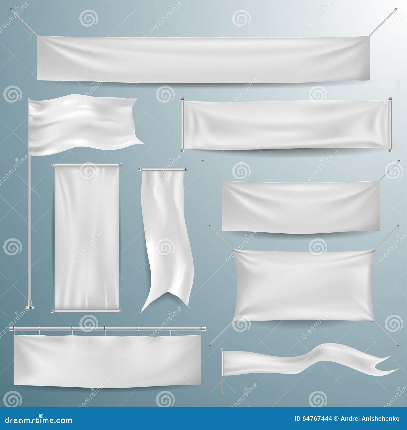 White Textile Banners and Flags Stock Vector - Illustration of flags ...