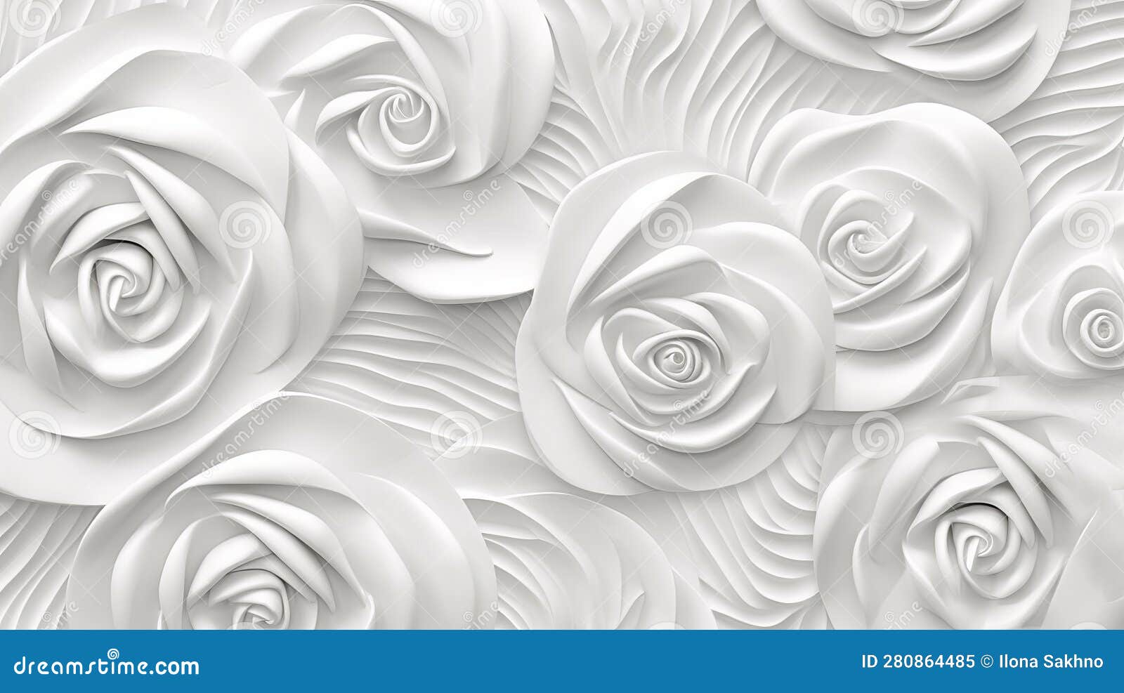 White Texture. Background of Roses. Interior Wall Decoration Stock ...