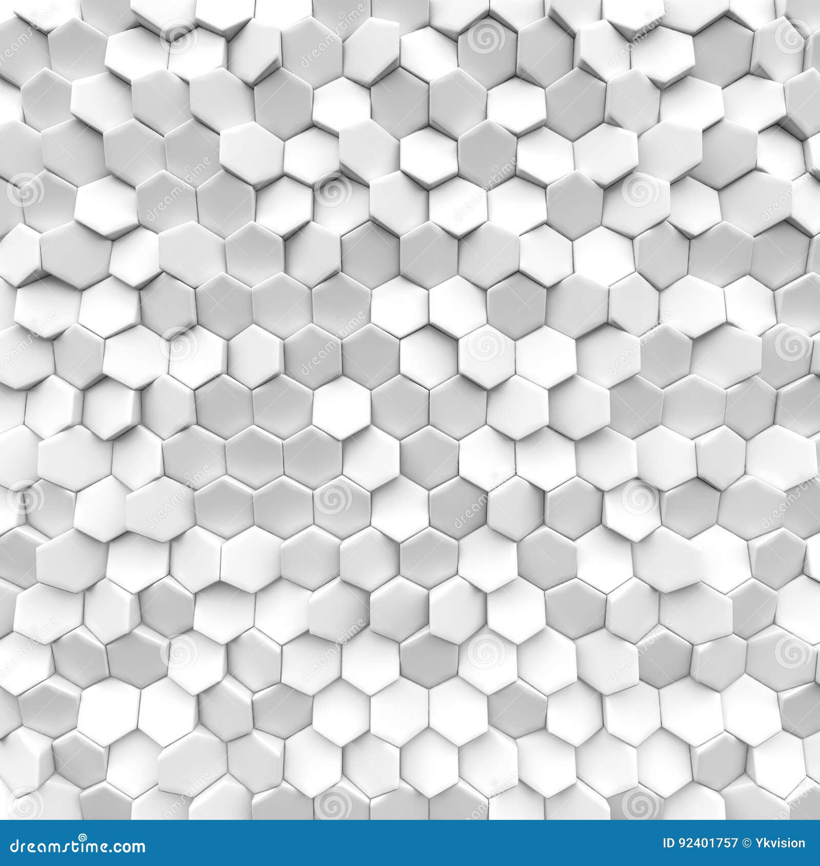 White Texture Hexagon. 3d Render Illustration. Stock Illustration ...