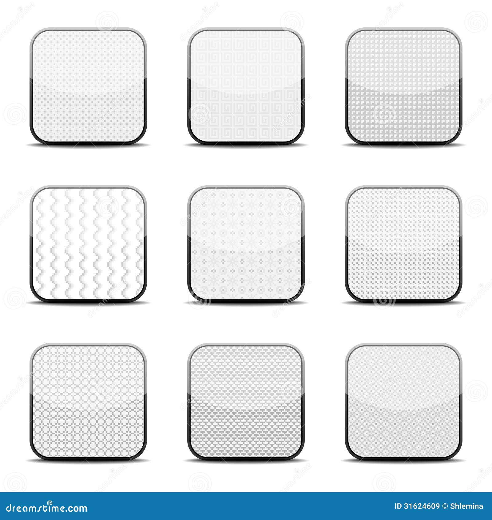 White Textured Icon Templates Stock Vector - Illustration of shiny ...