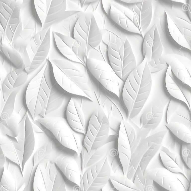 White Textured Leaf-shaped Background Seamless Pattern .generative Ai ...