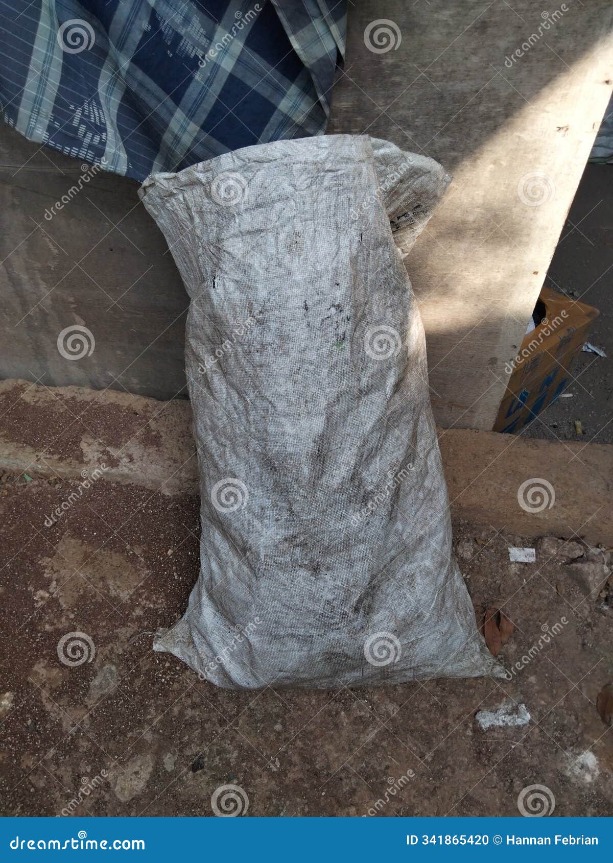 Rice In The Sack, Rosary And Mini House Isolated On White Background ...