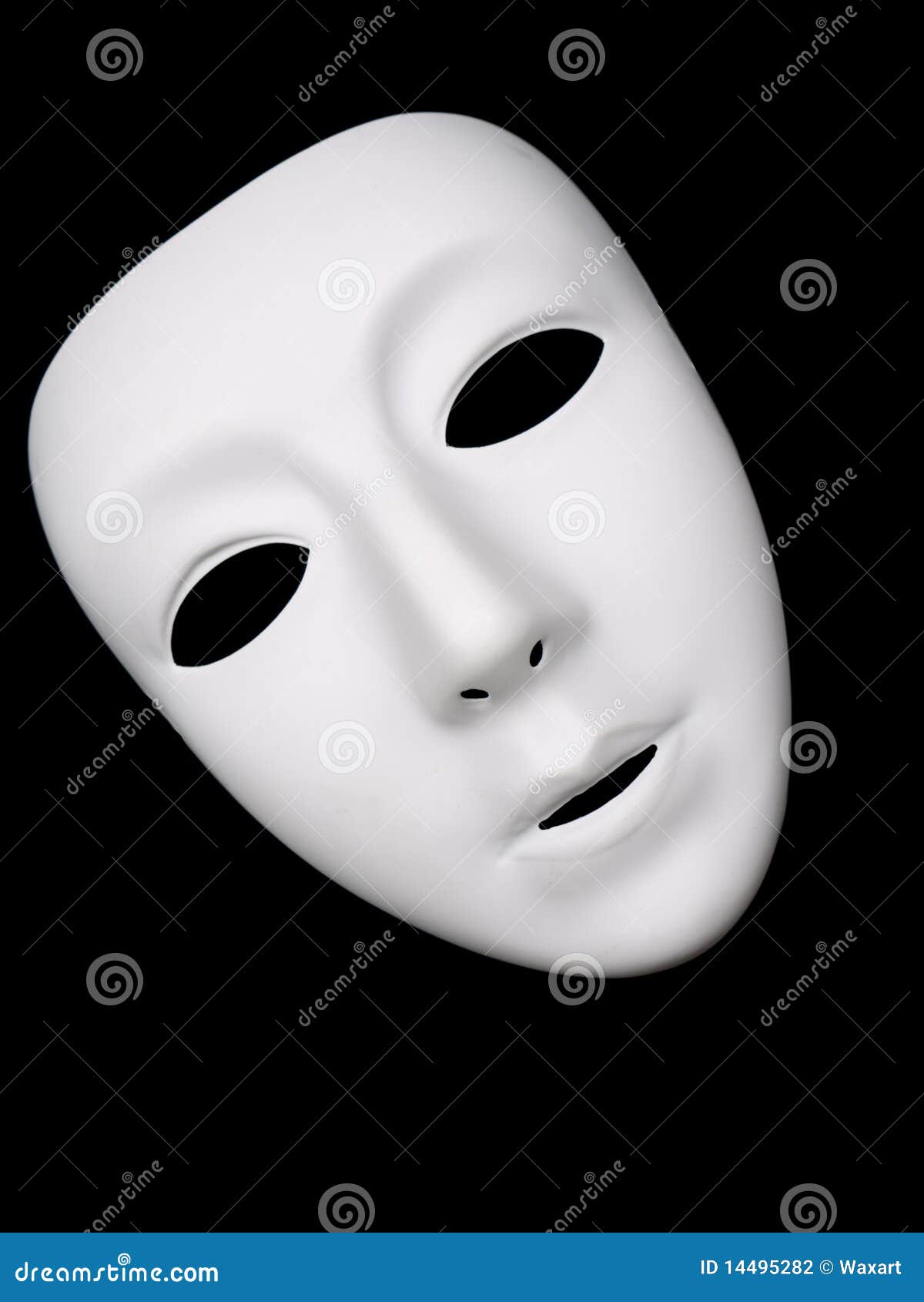 White Theatrical Mask on Black Background Stock Photo - Image of drama ...
