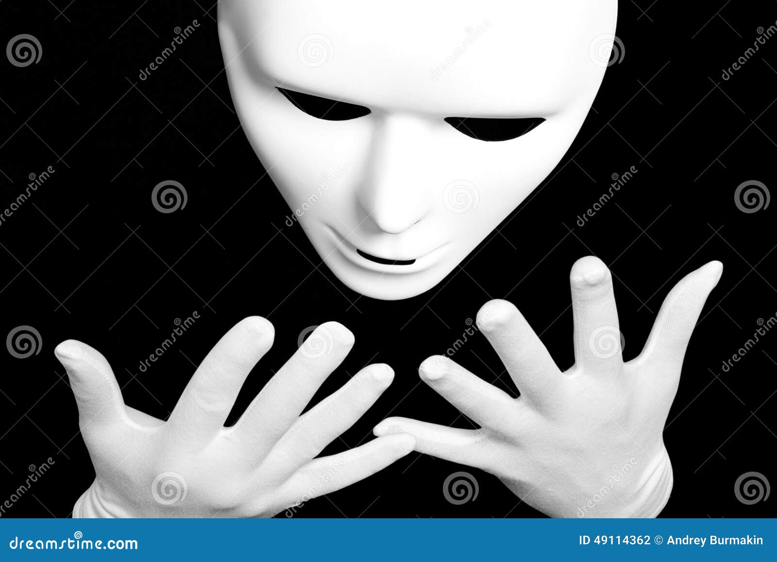 White theatrical mask stock photo. Image of gloves, mimic - 49114362