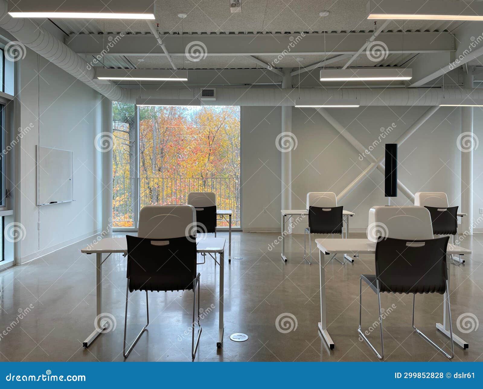 White Themed Classroom with a Window View Stock Photo - Image of clear ...