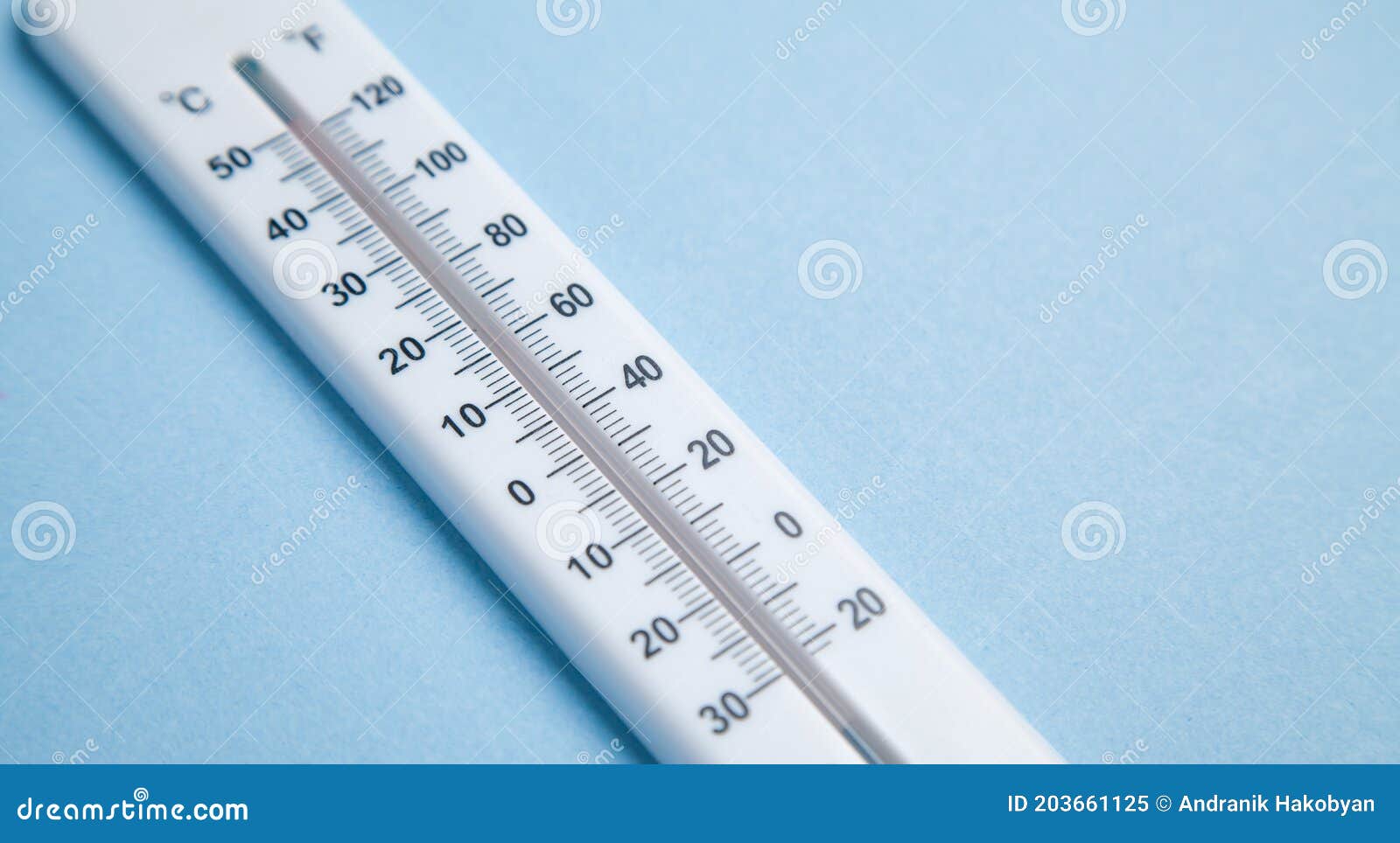 White Thermometer on Blue Background Stock Image - Image of temperature ...