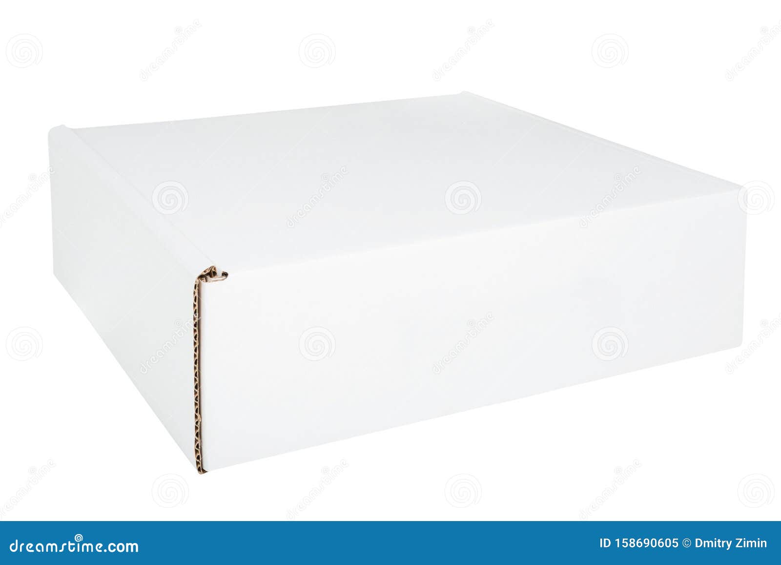 White Thin Cardboard Box Isolated on White Background Stock Image ...