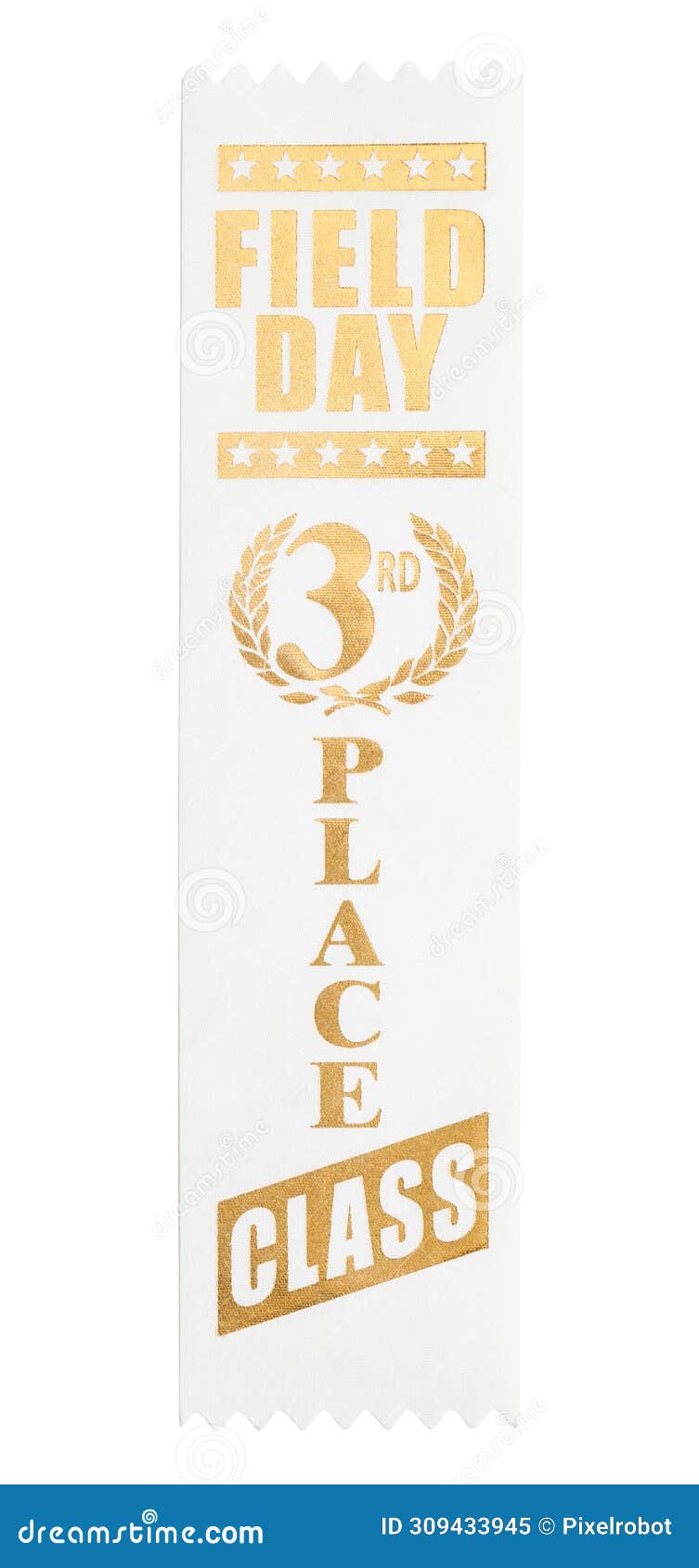 White Third Place Ribbon stock image. Image of trophy - 309433945