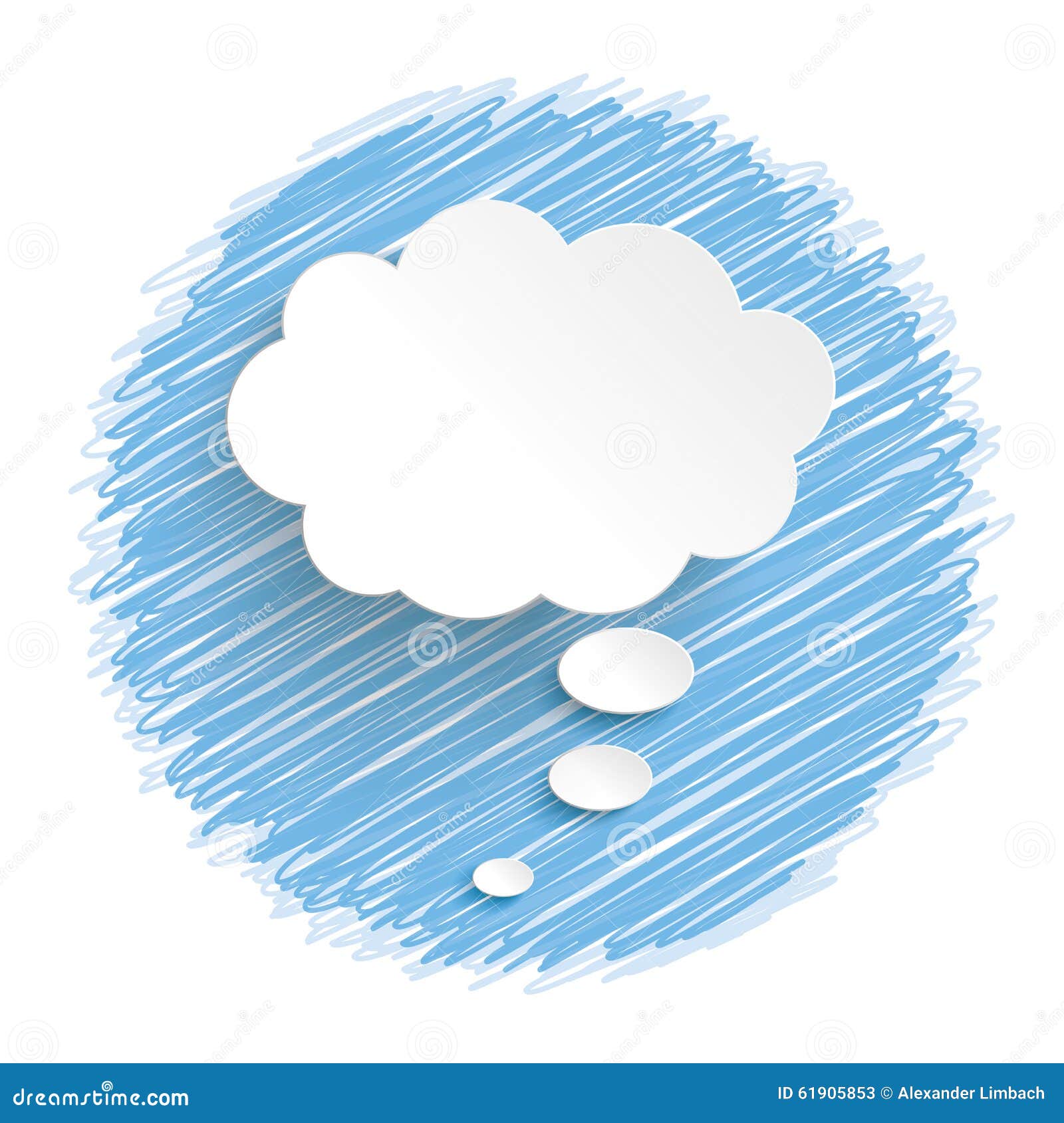 White Thought Bubble Blue Scribble Stock Vector - Illustration of ...