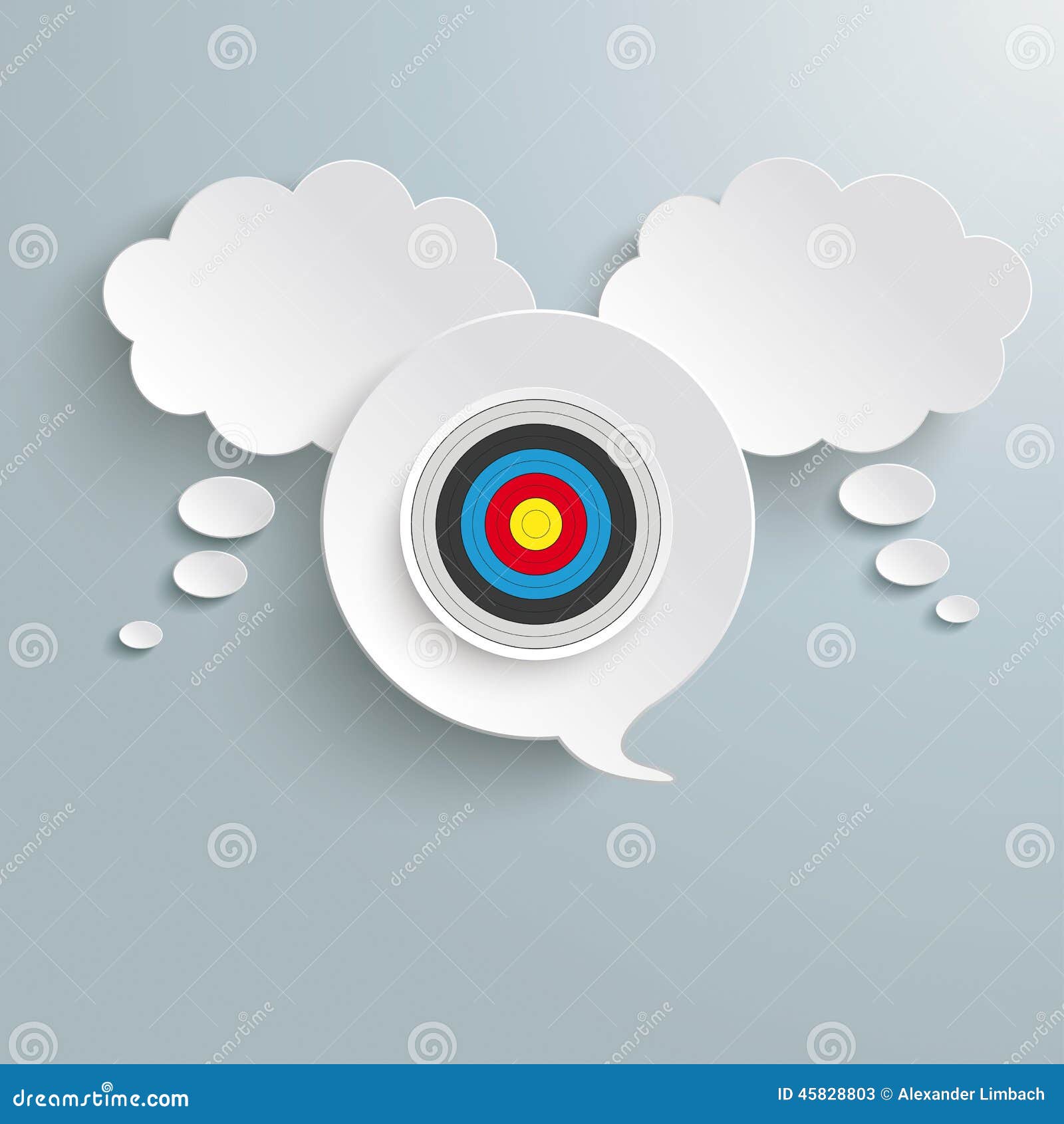 2 White Thought 1 Speech Bubble Target Stock Vector - Illustration of ...