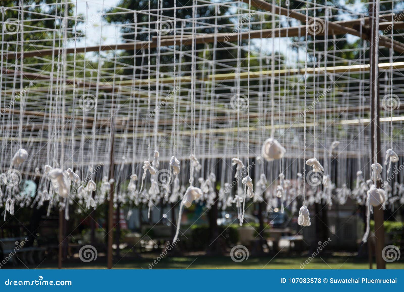 White Thread in the Temple. Stock Photo - Image of bank, monks: 107083878