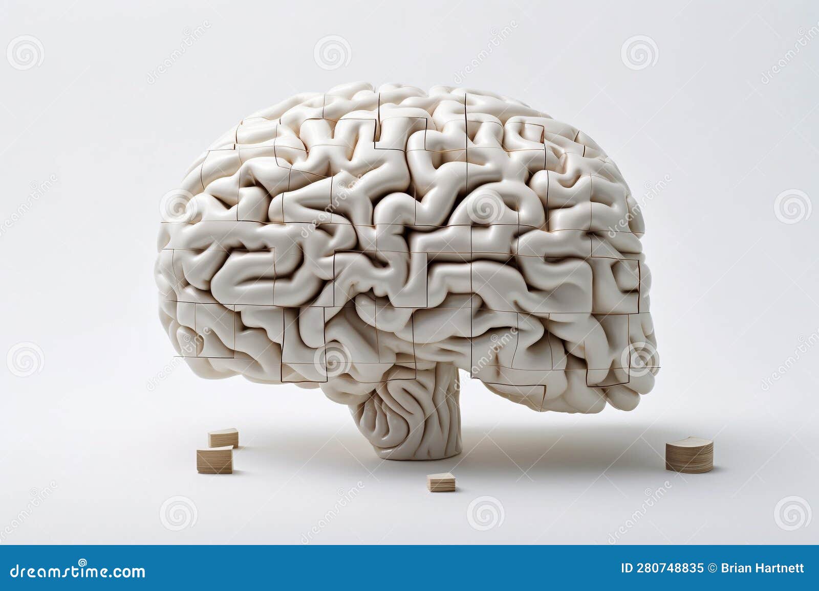 A 3D Brain Puzzle, Mental Health Concept, Generative AI Stock ...