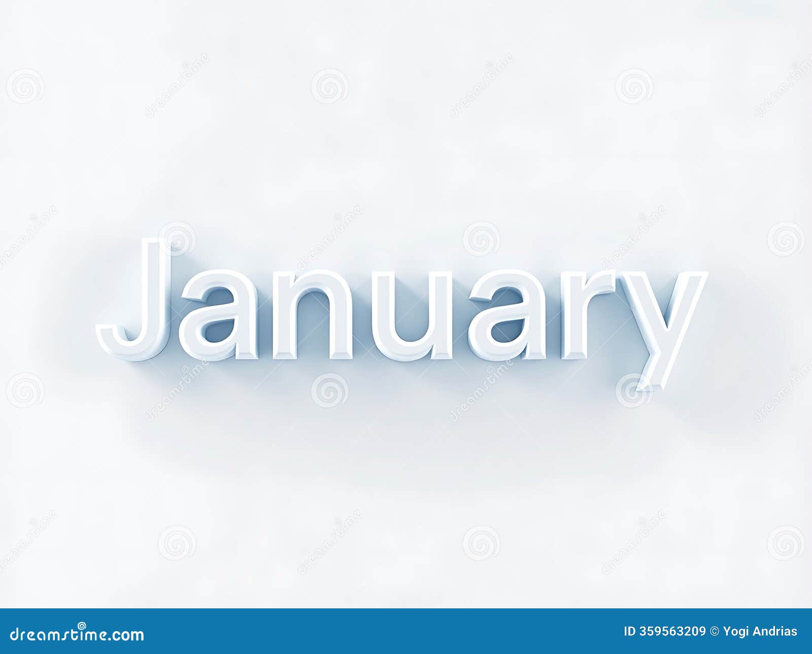 White Three Dimensional January Text on White Background Stock ...