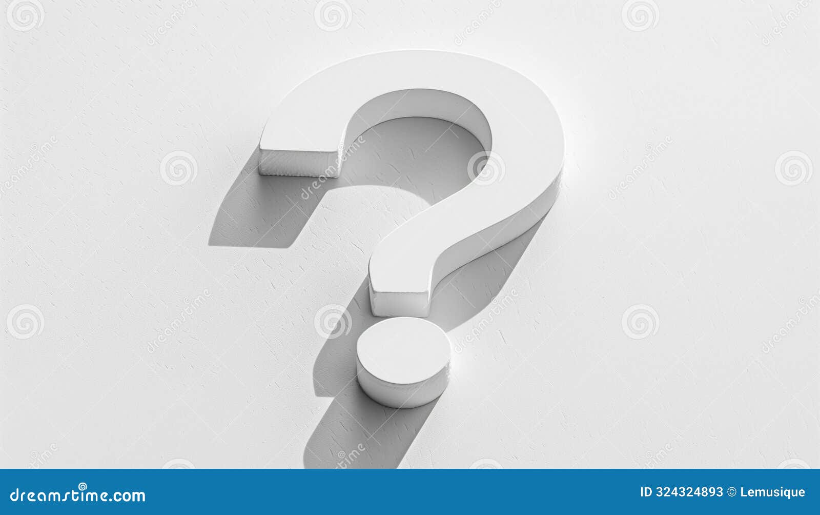 White Question Mark on a White Background Stock Image - Image of shadow ...