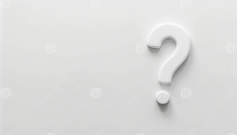 White Question Mark on White Background Stock Image - Image of icon ...